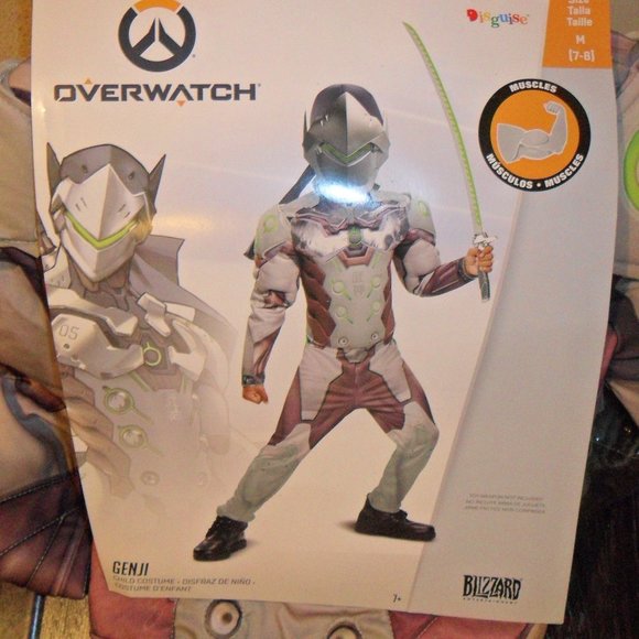 Costumes | Blizzard Overwatch Boys Genji Muscle Jumpsuit Halloween ...